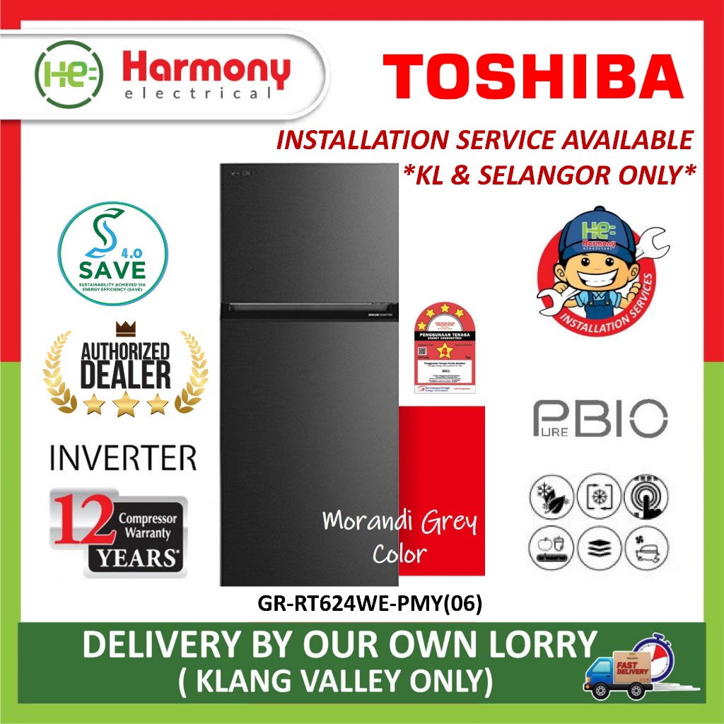 SAVE 4.0 (FREE DELIVERY + INSTALL KL )TOSHIBA 530L Inverter Fridge GR ...