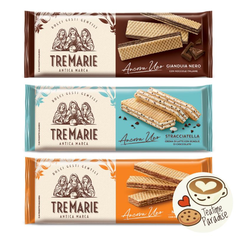 Tre Marie Italian Biscoff Wafer 175g / 140g (Gianduia Nero Chocolate ...