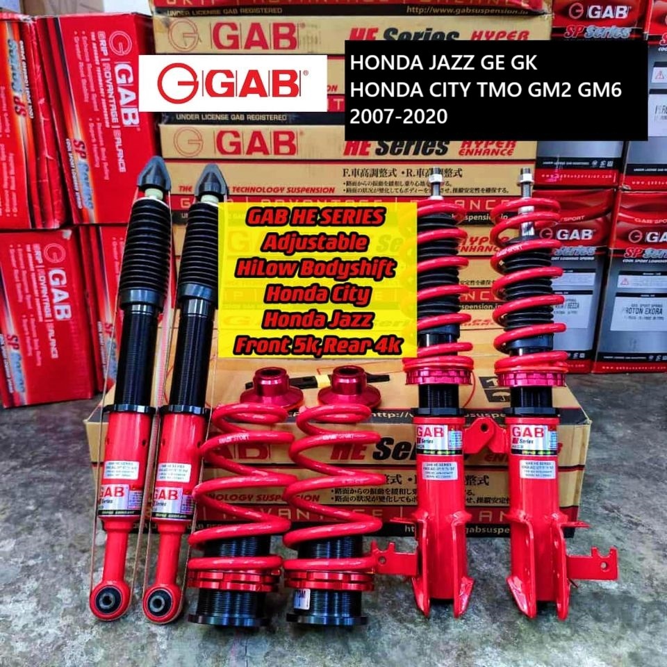 GAB HE HONDA JAZZ CITY GE GK GK5 TMO GM2 GM6 ADJUSTABLE ABSORBER HILO ...