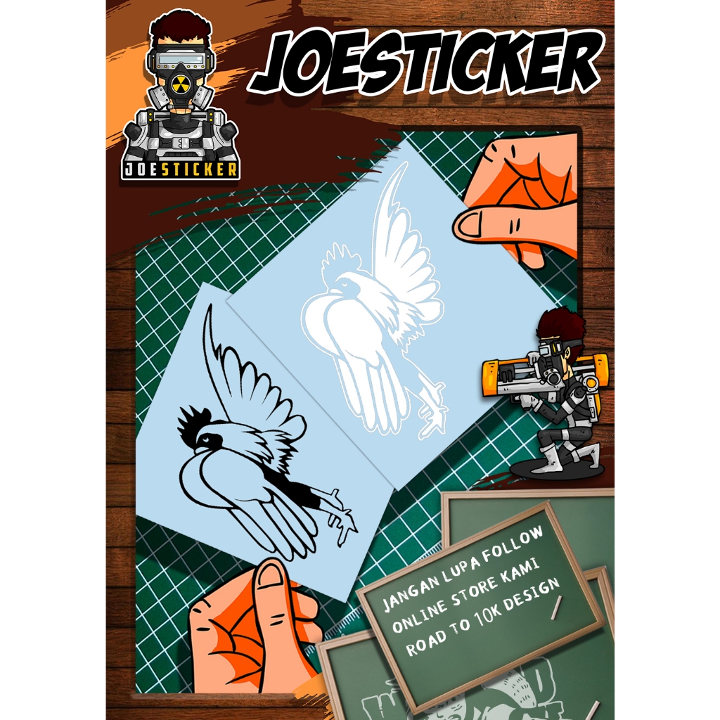 STICKER AYAM SERAMA SAIZ 5X5.5 INCI. ADA PELBAGAI PILIHAN WARNA ...