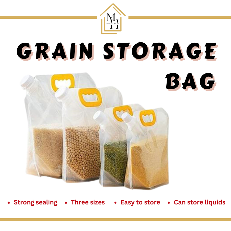 Grain storage bag transparent pouch bean plastic packging storage bag ...