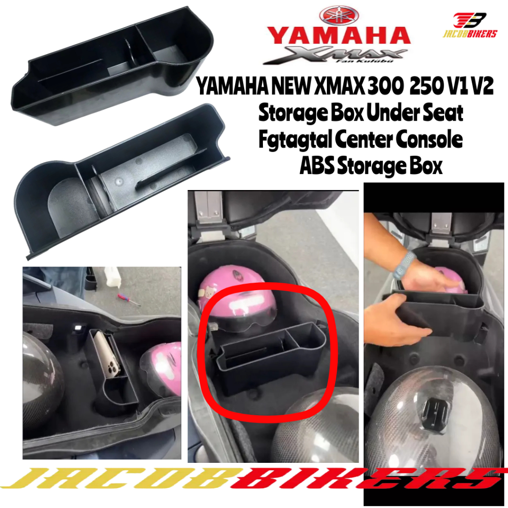 YAMAHA NEW XMAX 300 250 V1 V2 Storage Box Under Seat Center Fgtagtal ...