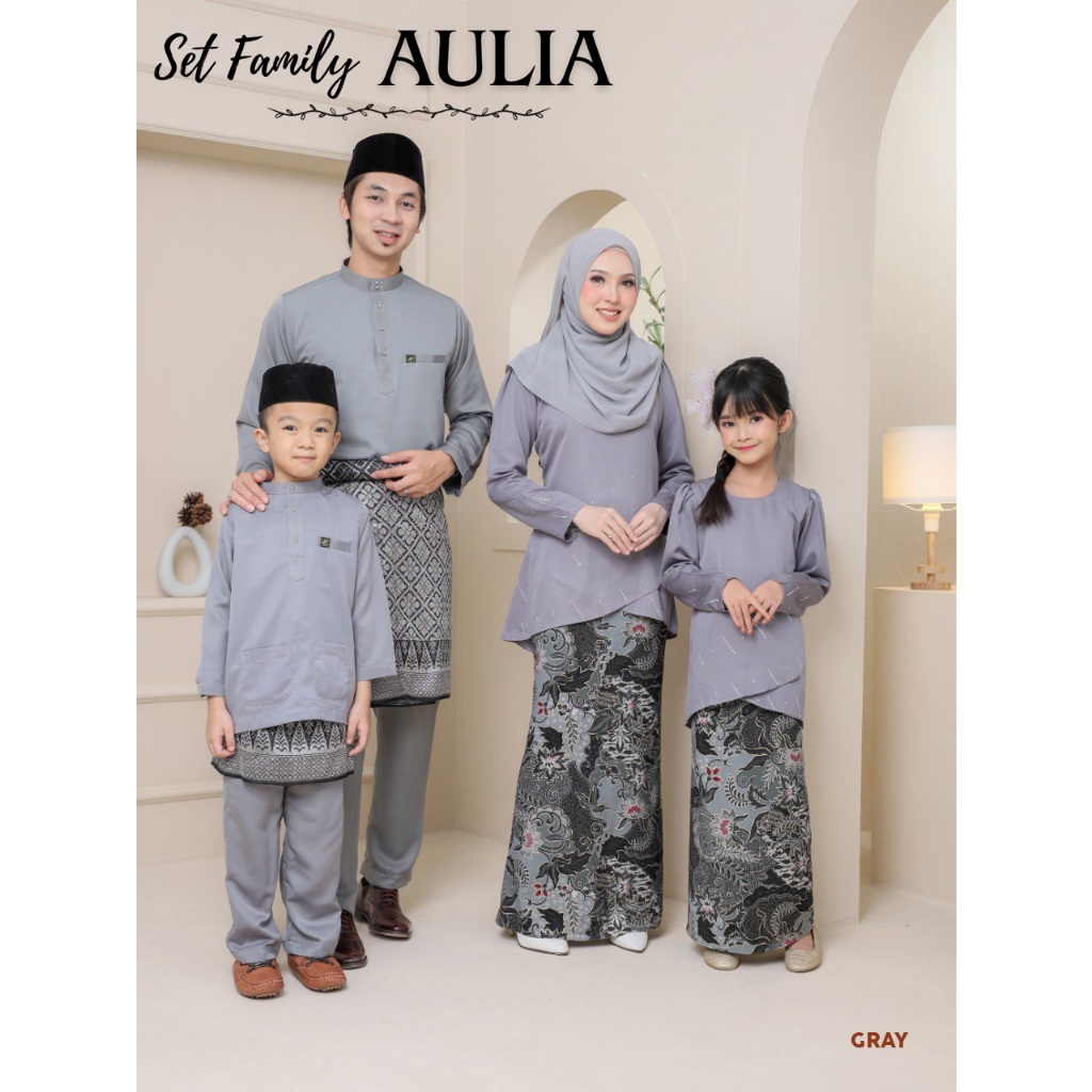 SET FAMILY AULIA GREY / SET FAMILY RAYA / NEW DESIGN | Shopee Malaysia