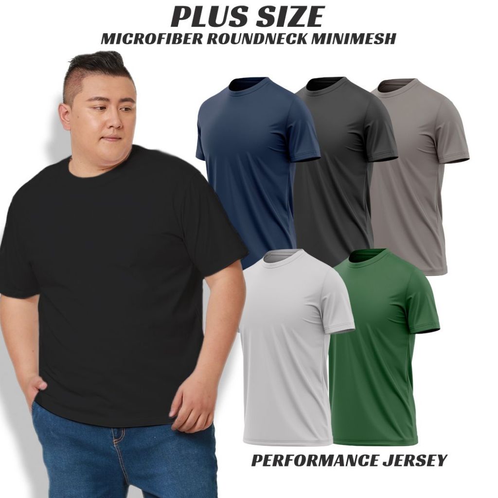 5XL - 7XL 100% Microfiber Mini Mesh Plus Size Short Sleeve Round Neck ...
