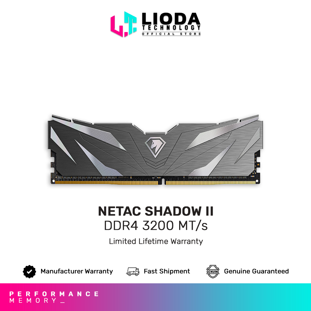 Netac Shadow II Black DDR4 3200MHZ Gaming RAM (8GB / 16GB) | Shopee ...
