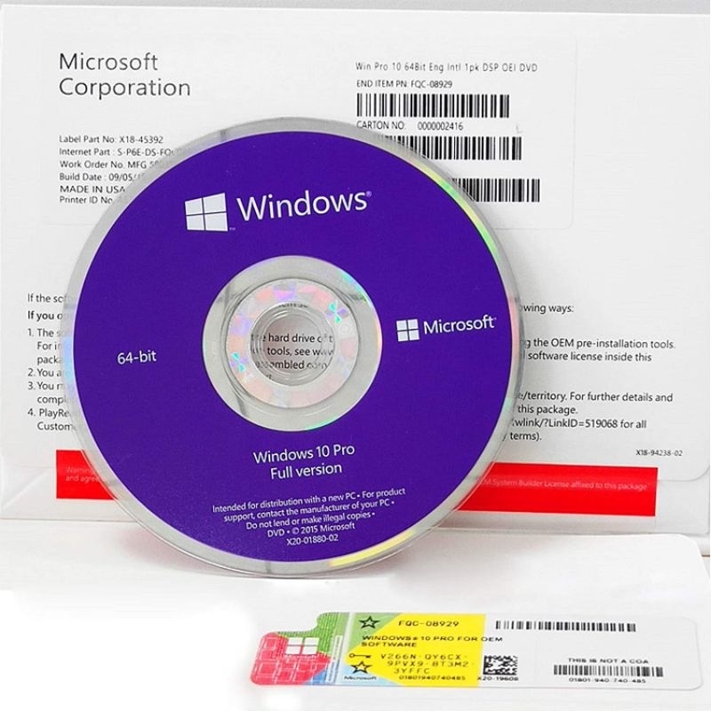 WIN PRO 10 64Bit Eng Intl 1pk DSP OEI DVD | Shopee Malaysia