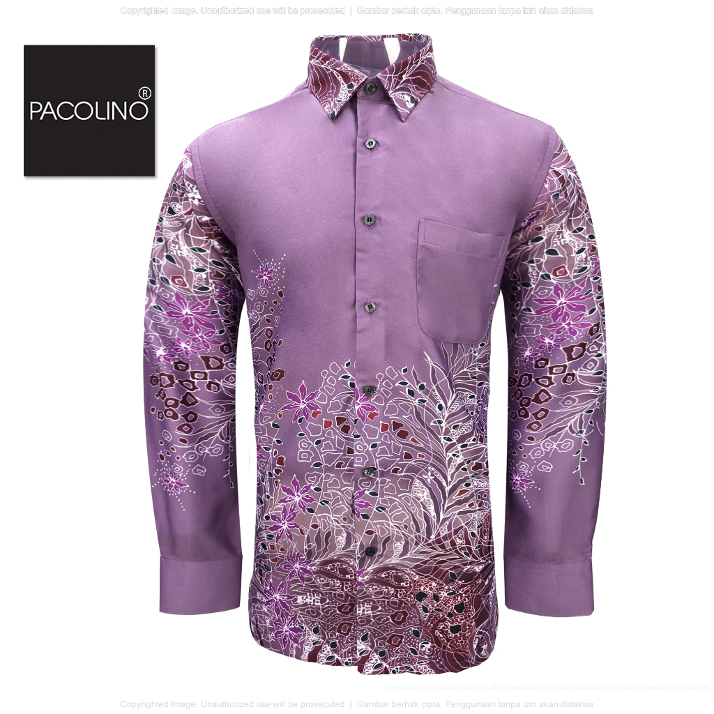 Pacolino Malaysia Men Batik Long Sleeve Regular - Lavender Colour 22622 ...