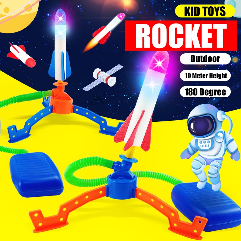 Kids Sky Rocket Foot Launch Lighting Outdoor Ejection Flash Sky Cannon ...