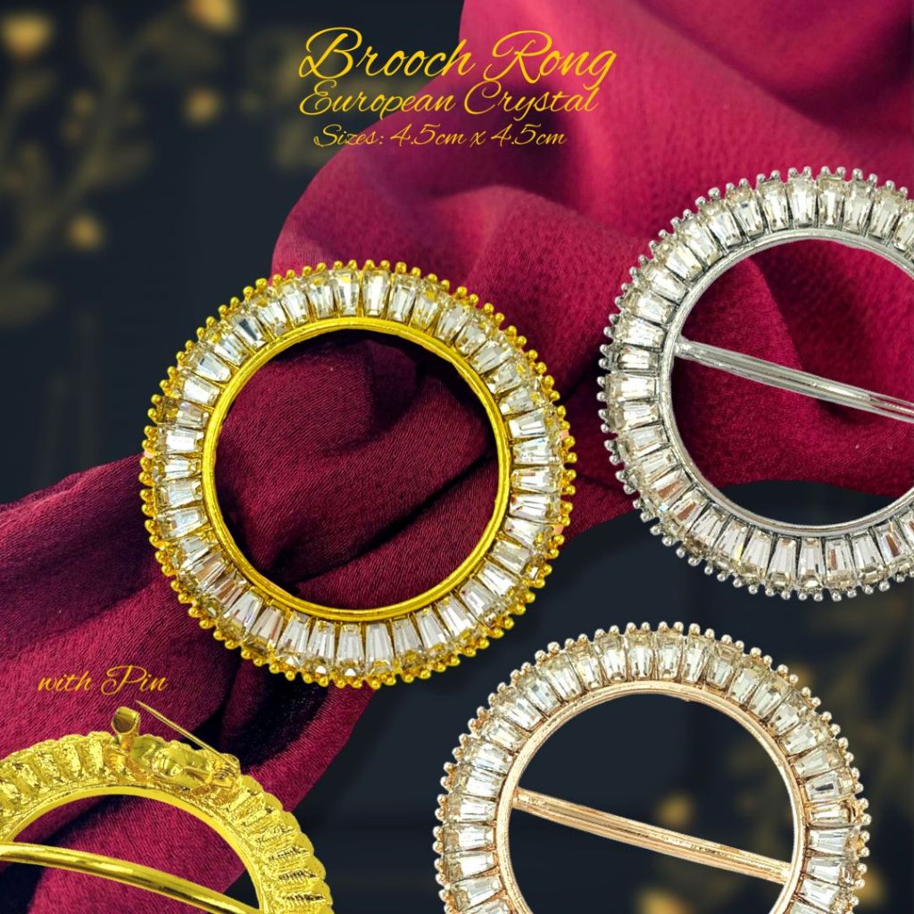 Elegant Brooch 2 in 1 Buckle Ring With Pin European Crystal Brooch Ring ...