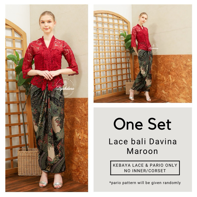 (ONE SET) Bycikdara Kebaya Lace Set Pario | Kebaya Lace Bali Davina ...