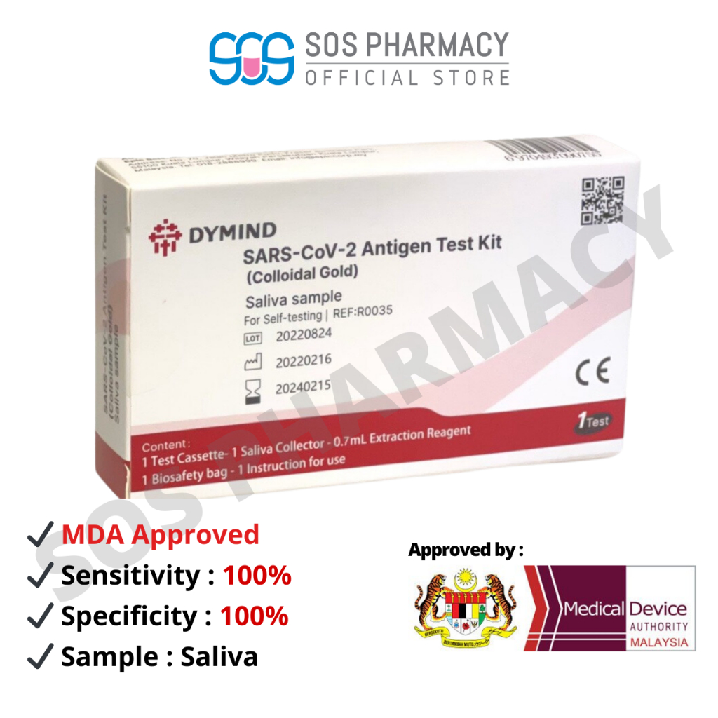 DYMIND [RAPID COVID 19 ANTIGEN TEST KIT] - 1'S (EXP DATE: 15/02/2024 ...