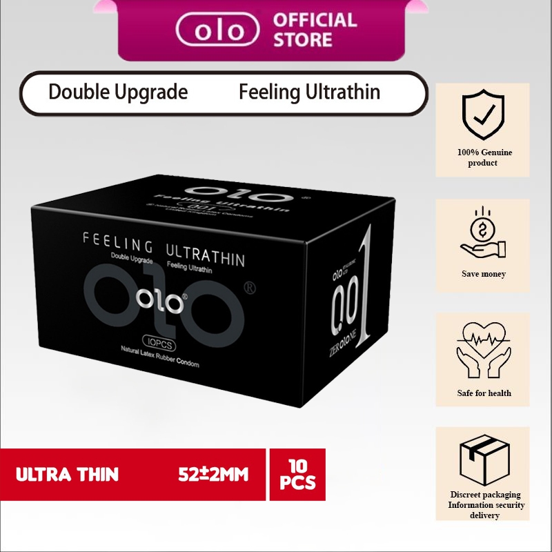 OLO 10pcs/box 001 Condom Classic Ultra Thin Anatomic Long Lasting Dotted Hyaluronic Acid/Kondom ...