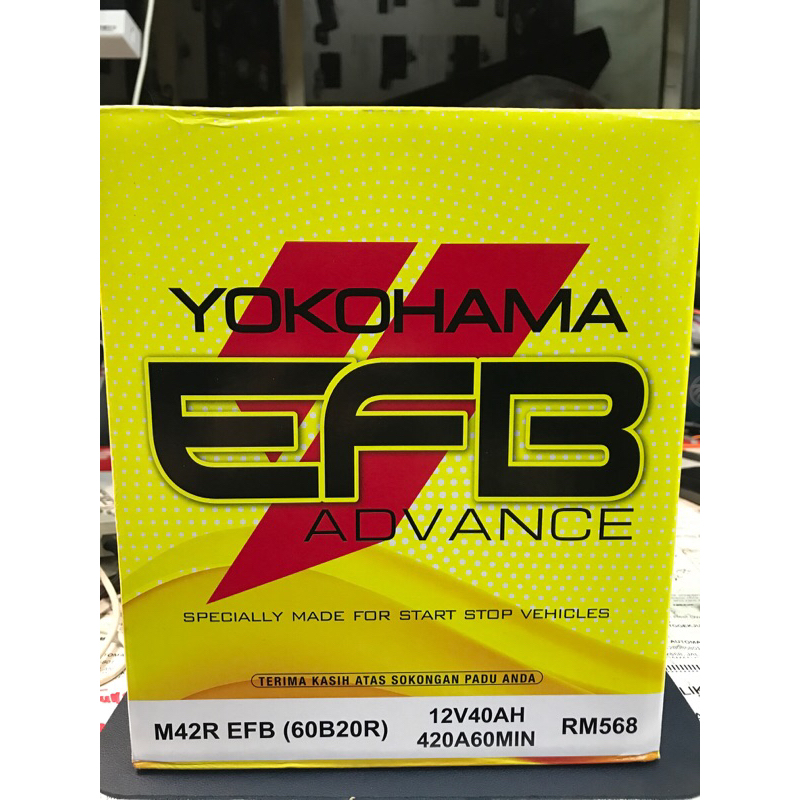 YOKOHAMA M42R EFB ADVANCE M42 (I-STOP) CAR BATTERY BATERI KERETA | Shopee Malaysia