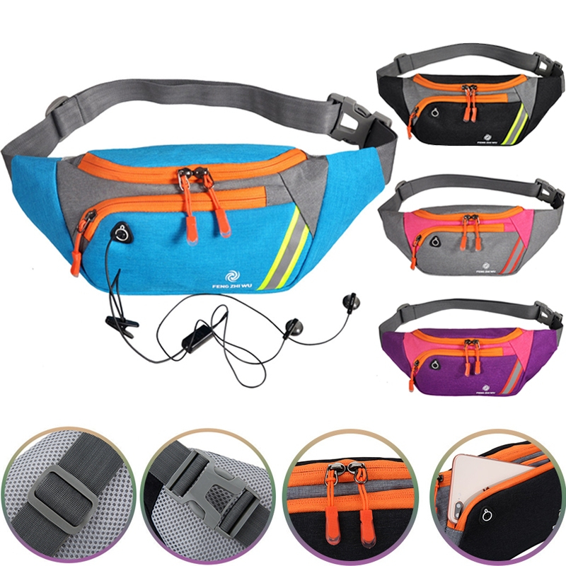 Running Waist Bag Pack Belt with Zipper, Jogging Gym Marathon Waist ...