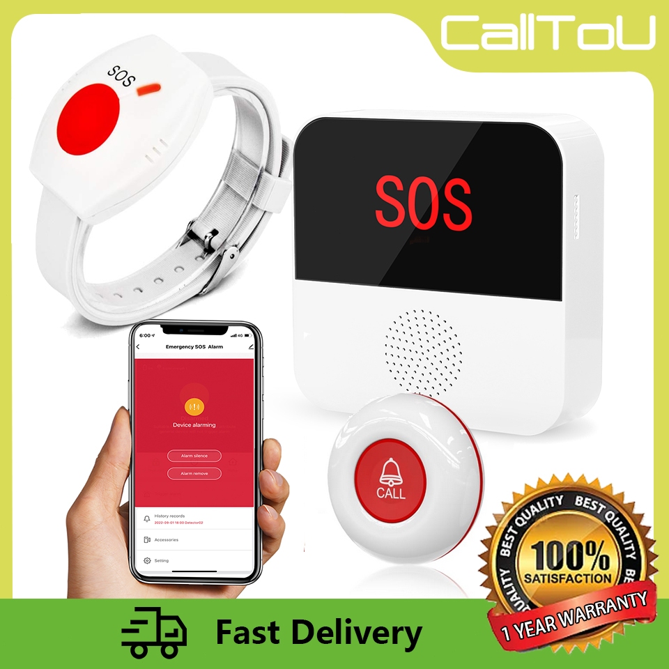 CallToU Elderly Emergency WiFi SOS Button Wireless Remote Help ...