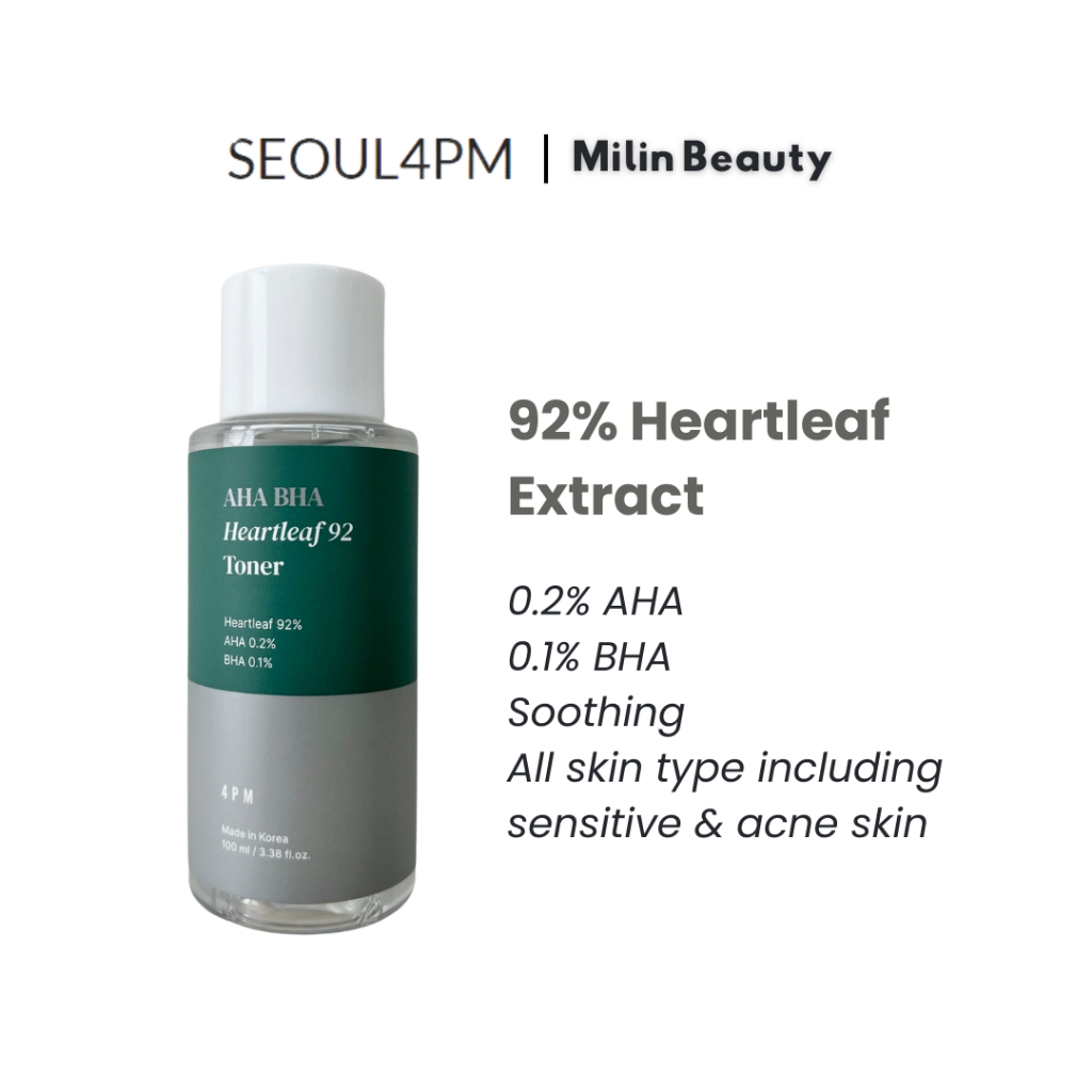 Seoul 4pm AHA BHA Heartleaf 92 Toner (100ml) | Shopee Malaysia