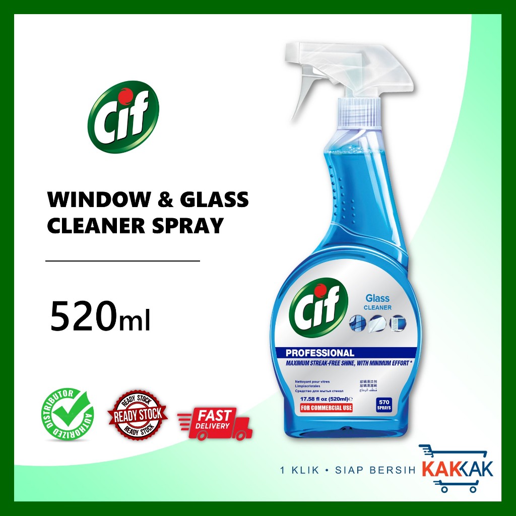 Cif Professional Pembersih Kaca & Tingkap Cecair Semburan 520ml - Cif ...