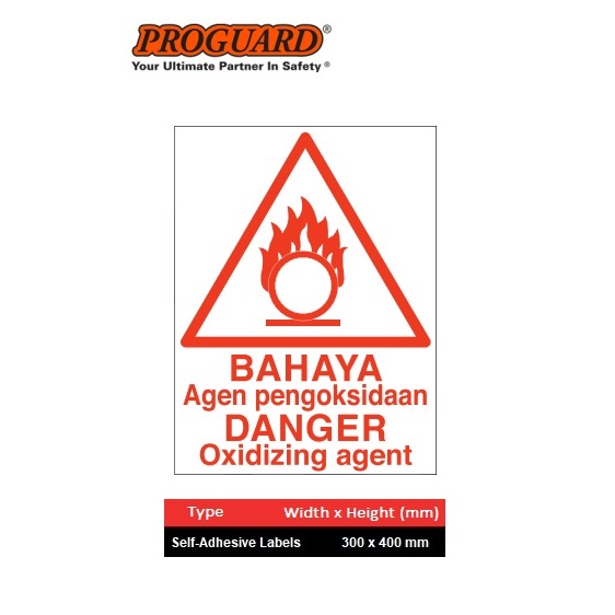 Proguard "Danger Oxidizing Agent" Bahaya Chemical Hazardous Sticker ...