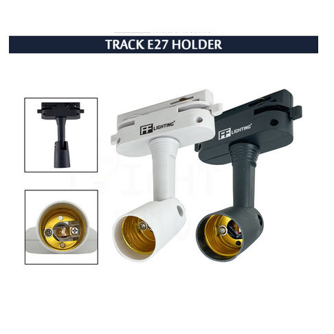 FFL Track Holder E27 Fitting ONLY - Black/White Track Light Holder#E27 ...