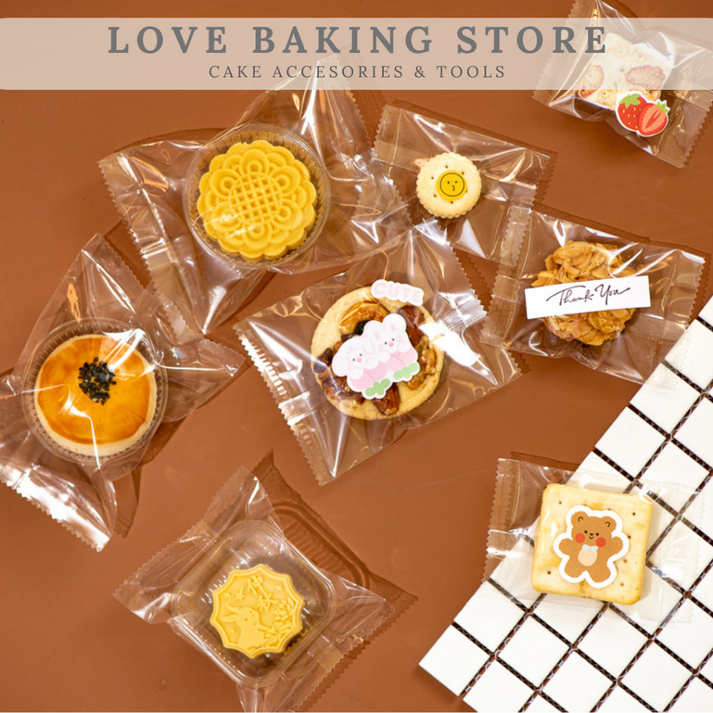 LBS • ±100pcs | Transparent cookies bag plastic baking biscuit mooncake ...