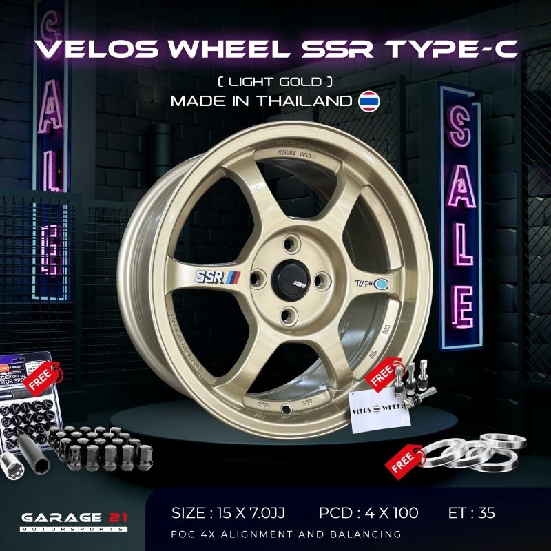 TYPE C BY VELOS WHEELS CAST ALLOY RIM 15 INCH MADE IN THAILAND LOW ...