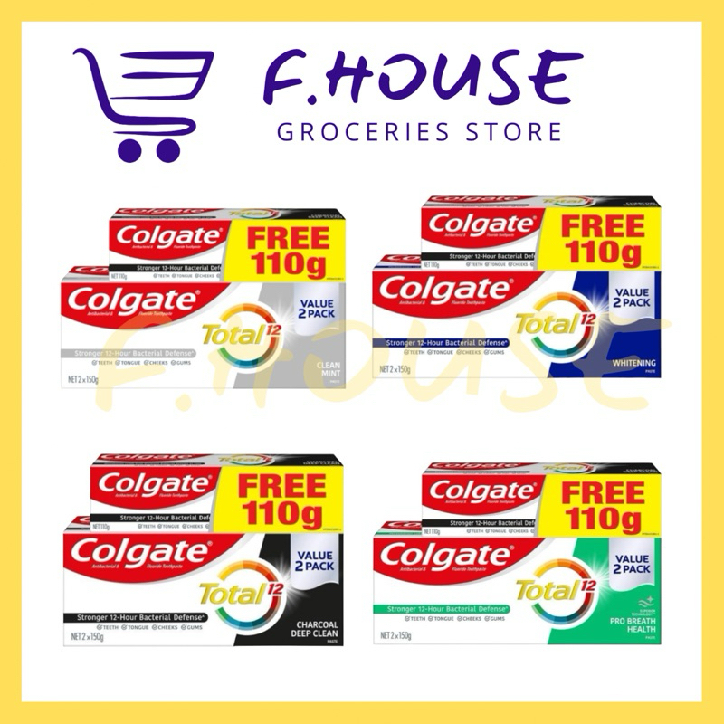Colgate Total 12 Toothpaste Value Pack (150g x 2’s + FREE 110g ...