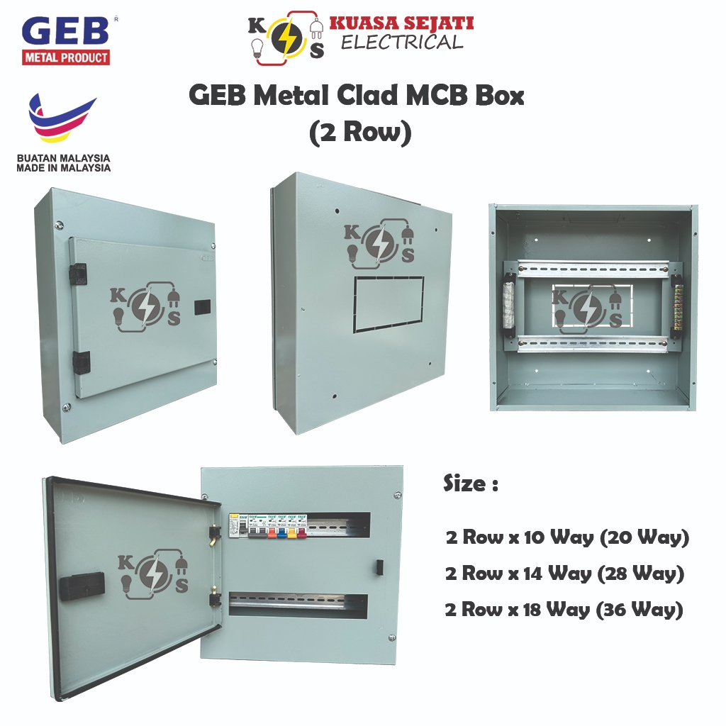 GEB Two Row Metal Clad Distribution Box GT-210 20Way / GT-214 28Way ...