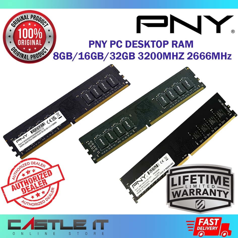 PNY DDR4 RAM Desktop 4GB 8GB 16GB 32GB 2666MHz 3200MHz PC Memory ...