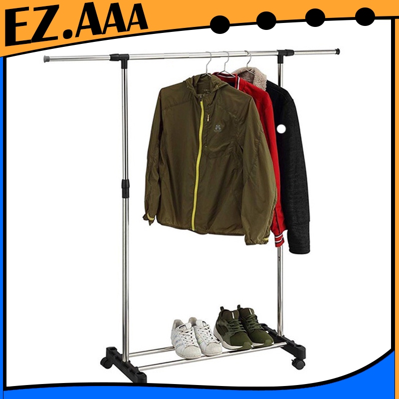 Rak Besi Sangkut Baju / Stainless Steel Solid Single Pole Garment Rack ...