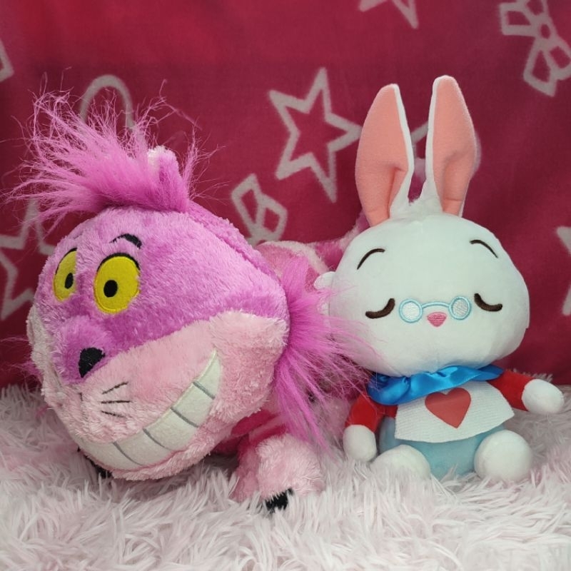 Disney's Alice in Wonderland CHESIRE CAT AND WHITE RABBIT PLUSH ...