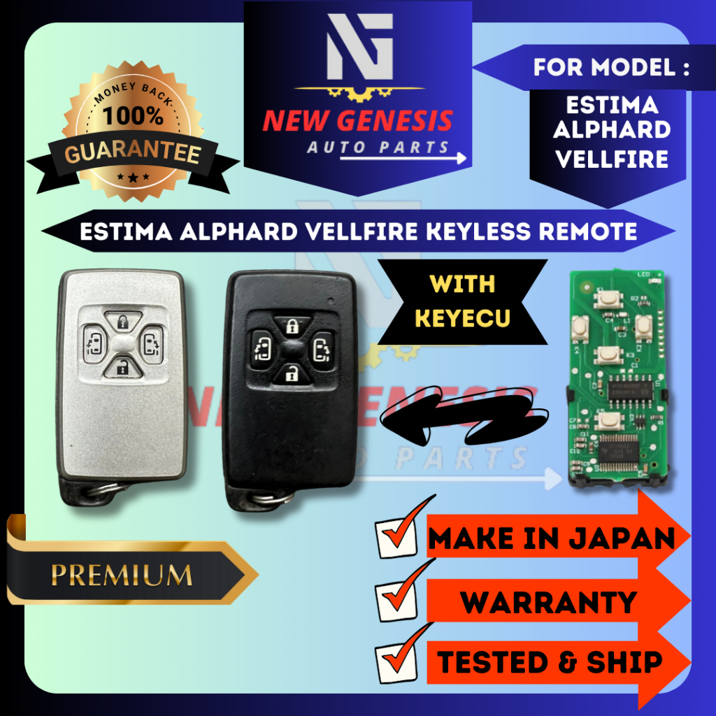 SMARTKEY KEYLESS REMOTE FOR TOYOTA ESTIMA ACR50 ALPHARD ANH10 VELLFIRE ...