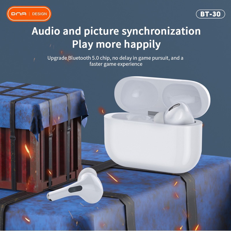 DNA Design BT-30 Bluetooth Earphone 5.0 TWS Wireless Headphones Headset ...
