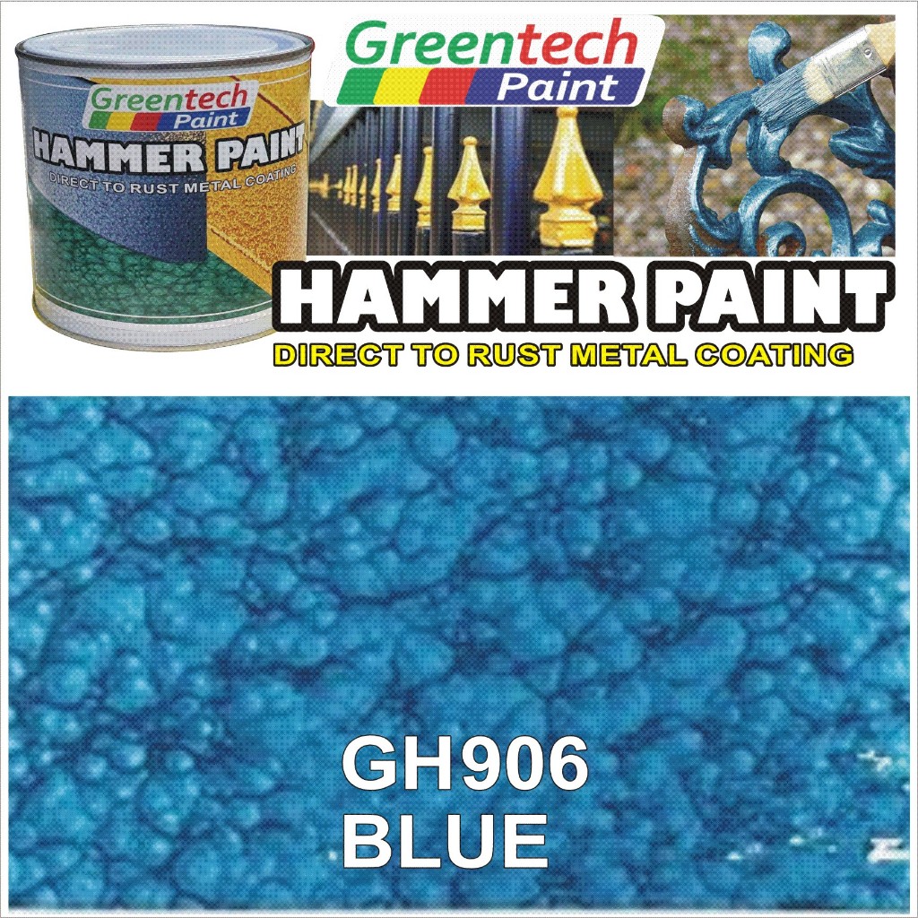 5L HAMMER PAINT ( GREENTECH ) HAMMERED Finish Direct to Rust Metal ...