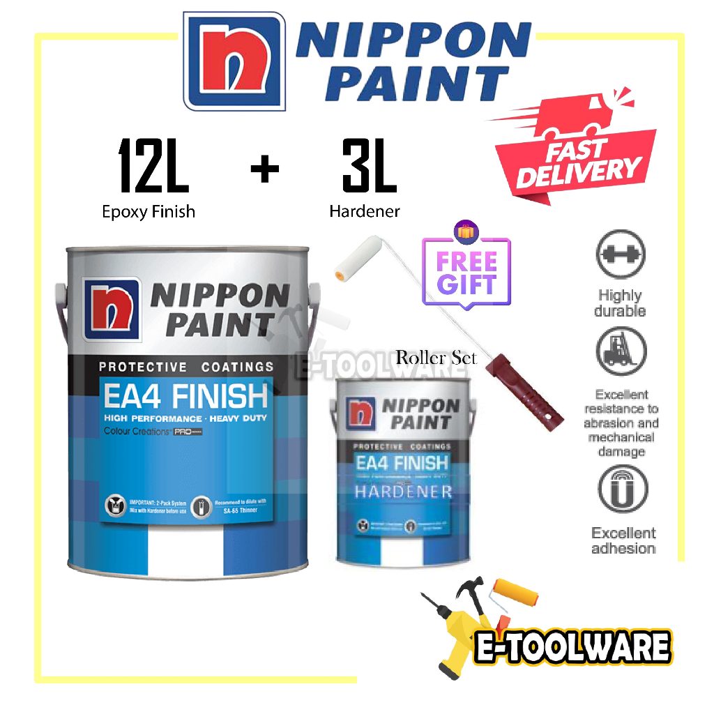 15L Nippon Paint EA4 Epoxy Finish HB c/w Hardener | Shopee Malaysia
