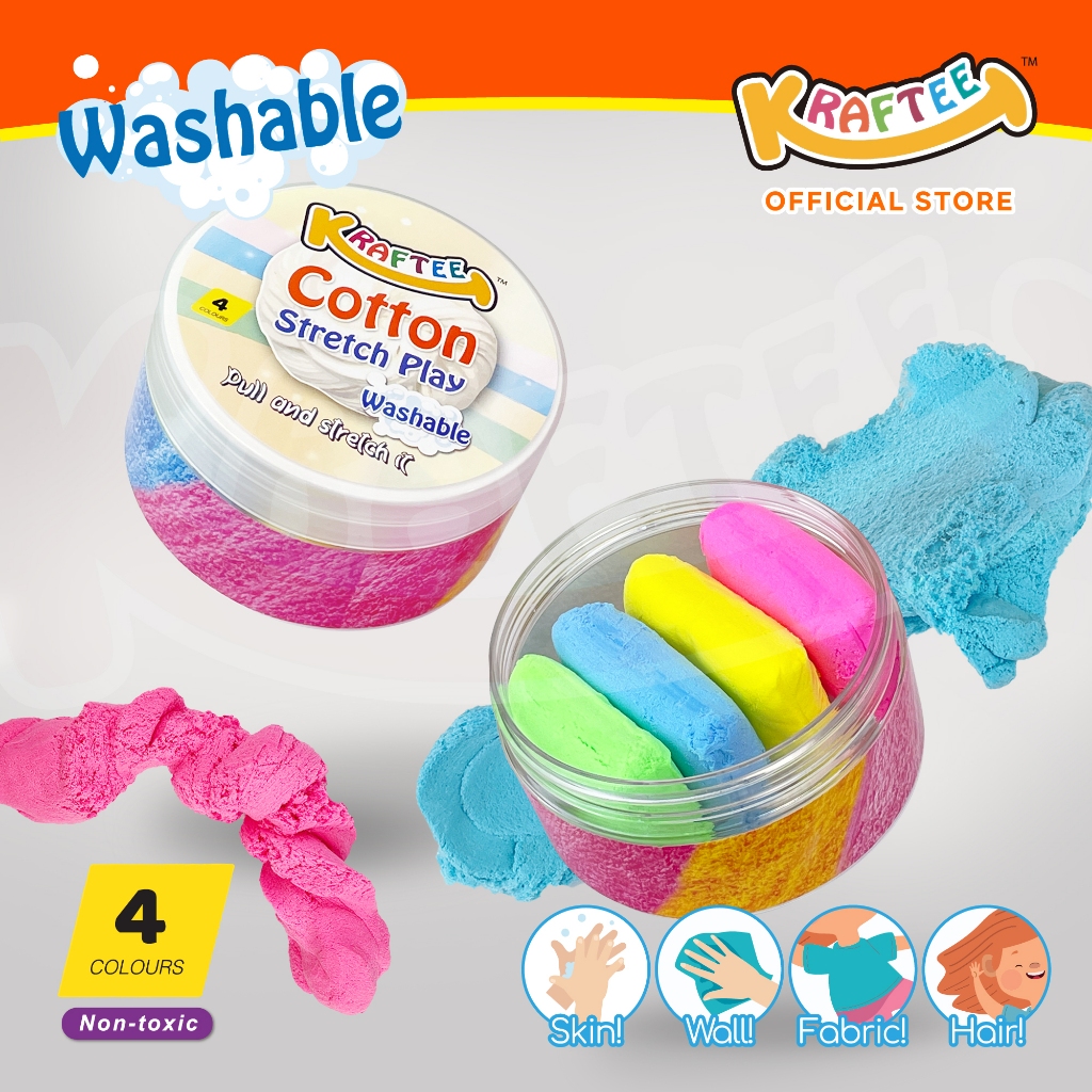 Kraftee Cotton Stretch Play Washable Mess Free Play Dough Clay Non ...