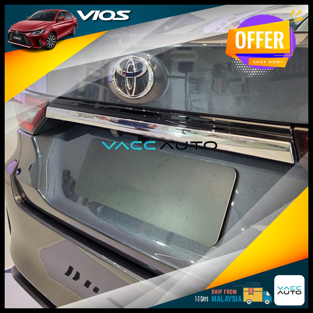 Toyota Vios (4th Gen) Rear Chrome Bar Rear Trunk Molding Trim Protector ...