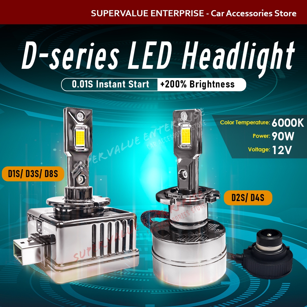 D1S D2S D3S D4S D5S D8S Canbus Car LED Headlight 90W 6000K hid Xenon ballast to Auto LED Head ...