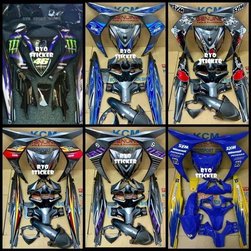 STICKER SYM SPORT BONUS SR 115 BATMAN/API/SAMURAI/HIJAU LUMUT/MX KING ...