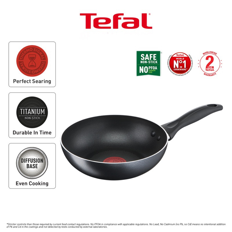 Tefal Cook & Clean Frypan 26cm (Non-stick Cookware, Titanium Non-stick coating, Thermo-signal ...