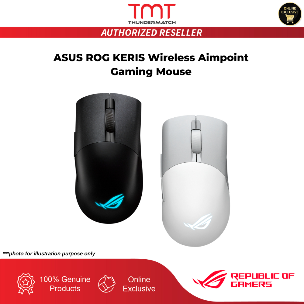 ASUS ROG Keris Wireless AimPoint Gaming Mouse P709 (Black/White) | 2 Years Warranty | Shopee ...