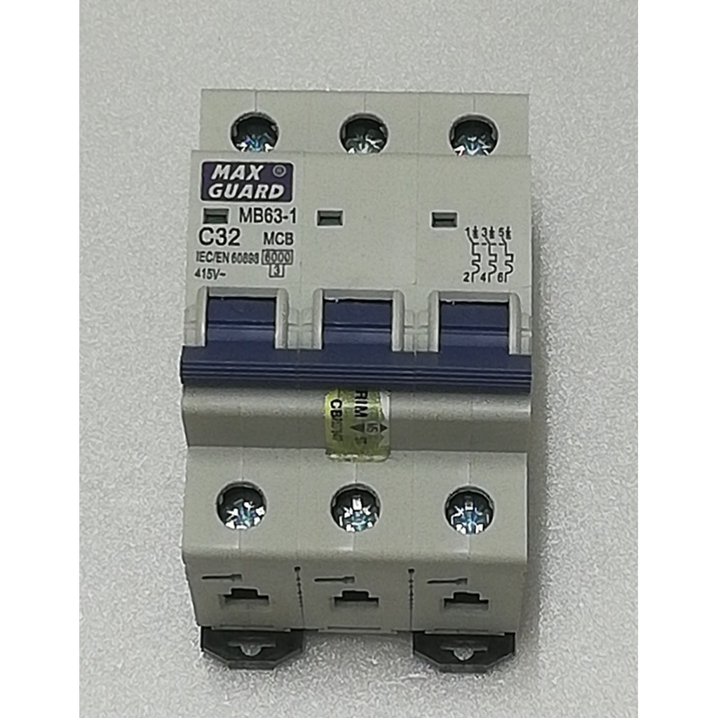 Maxguard 3 pole MCB 6A 10A 16A 20A 32A 40A 63A SIRIM miniature circuit ...