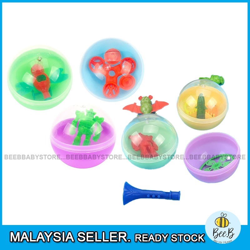 4.5cm Kids Plastic Macaron Transparent Gold Surprise Egg Lucky Draw ...