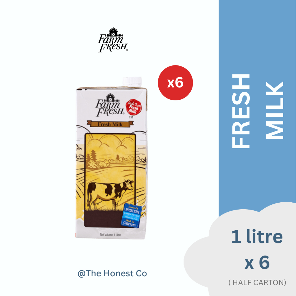 UHT FARM FRESH FULL CREAM MILK 1L HALF CARTON X 6 PACKS | Shopee Malaysia