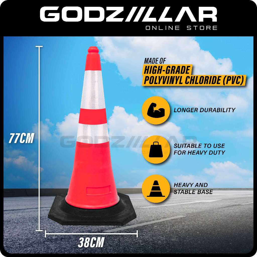 30”/77cm Safety Cone Road Cone Traffic Cone PVC Reflective Sticker ...