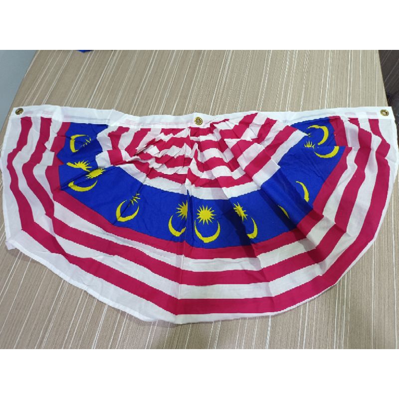 Malaysia Pleated Fan (40cmx90cm) Cotton Material with Eyelet (Merdeka ...