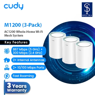 Cudy M1200 (3-Pack) | AC1200 Dual Band Whole Home Wi-Fi Mesh | Shopee ...