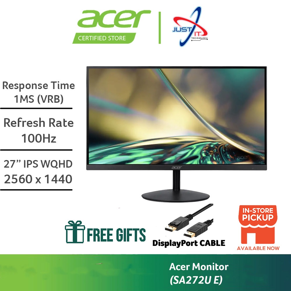 ACER SA272U G0 / SA272U 27" WQHD MONITOR (27" IPS WQHD / 1MS / 100HZ ...