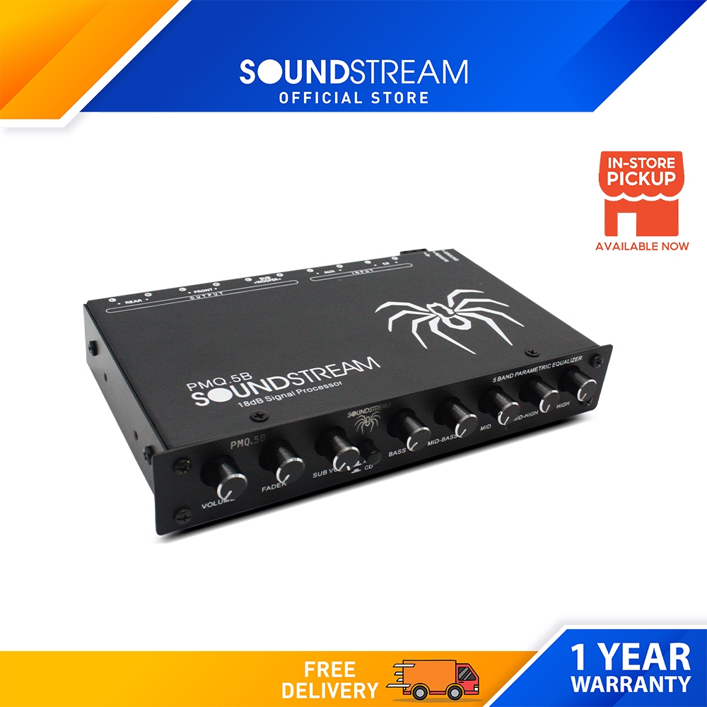SOUNDSTREAM 5 Band Parametric Pre-Amp with Subwoofer Output PMQ.5B ...