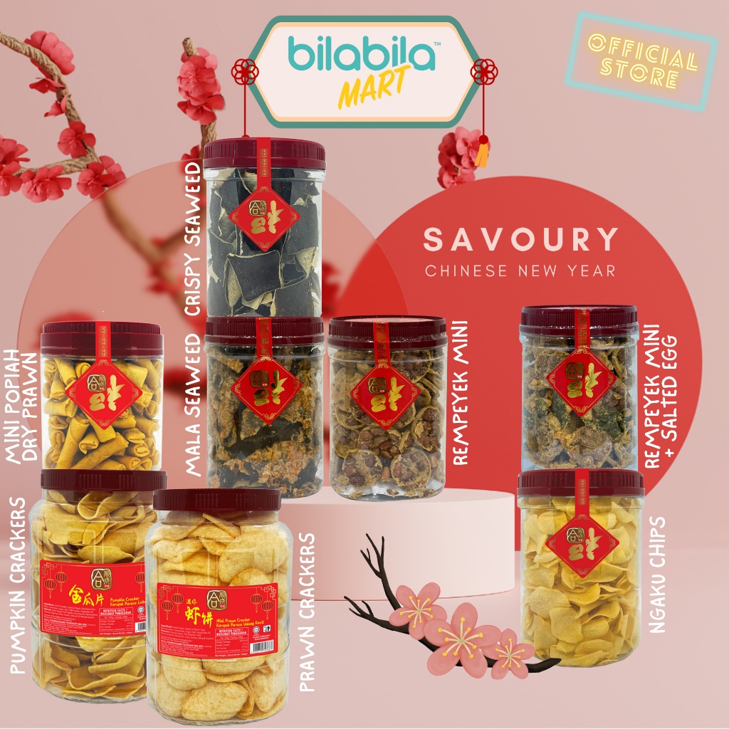 CNY New Year Snacks Ngaku Arrowhead Chips, Crispy Seaweed, Mala, Mini ...