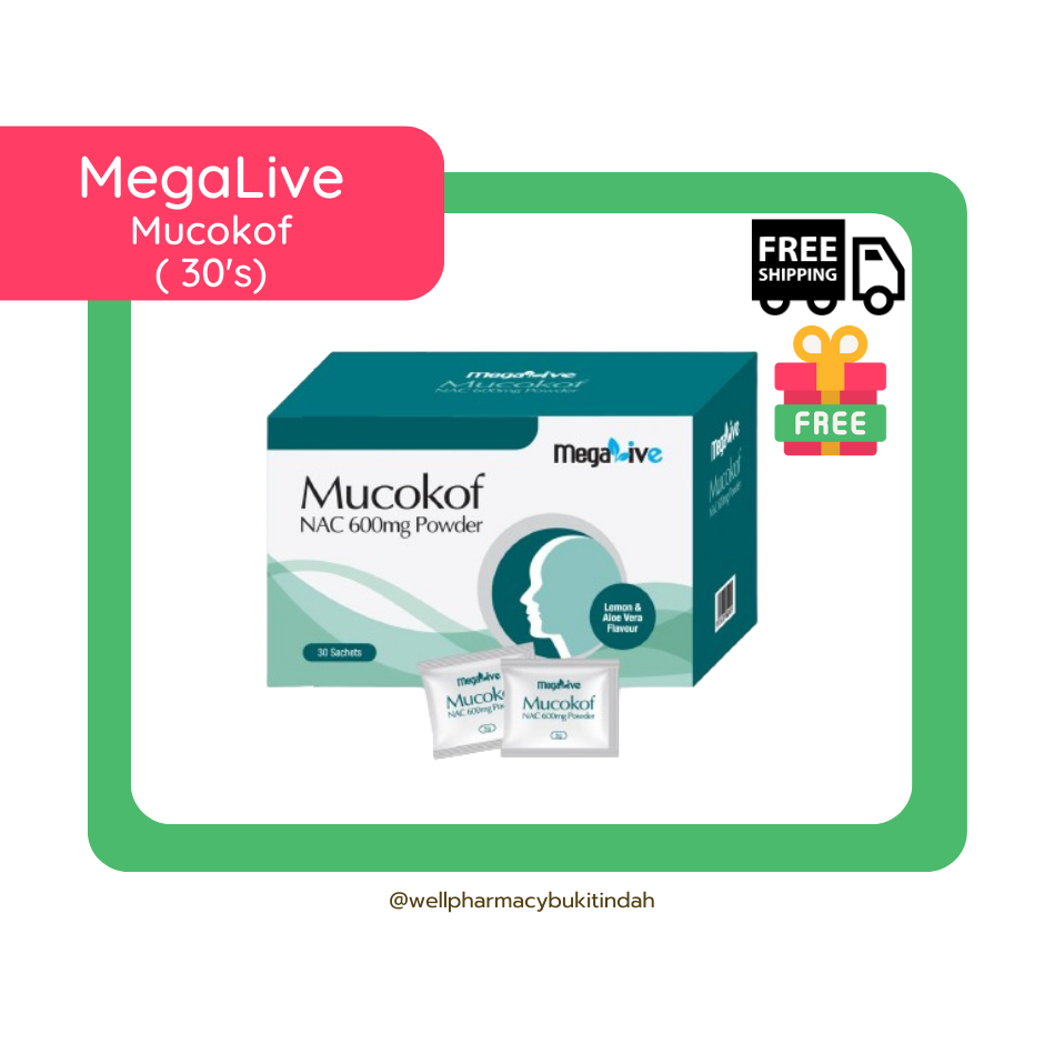MegaLive Mucokof NAC 600mg Powder (30sachets) FOC FREEGIFT🎁 | Shopee ...